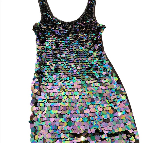 Nikibiki | Dresses | Nikibiki Black Oil Slick Sequins Dress Small ...
